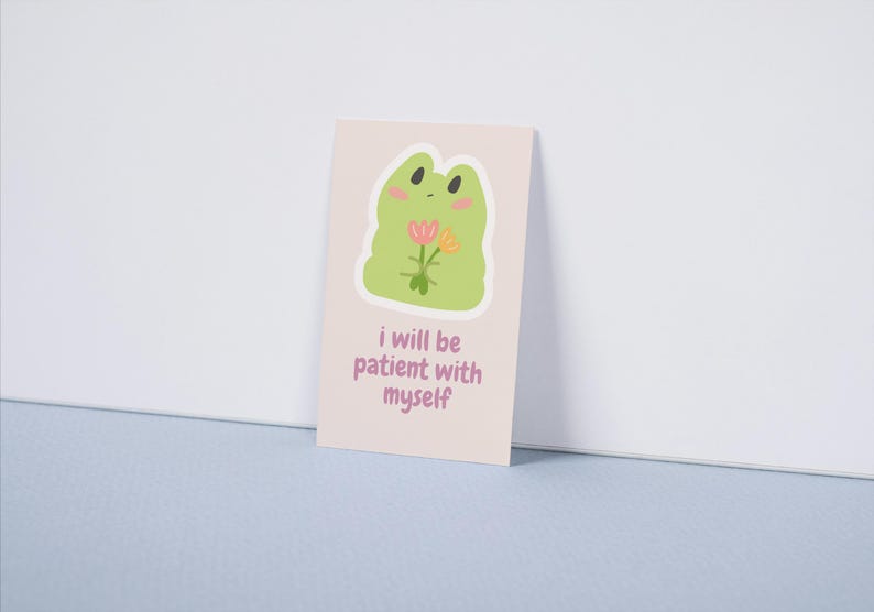 Frog Affirmation Flashcards: Self-compassion & Well-being (PDF) - Etsy