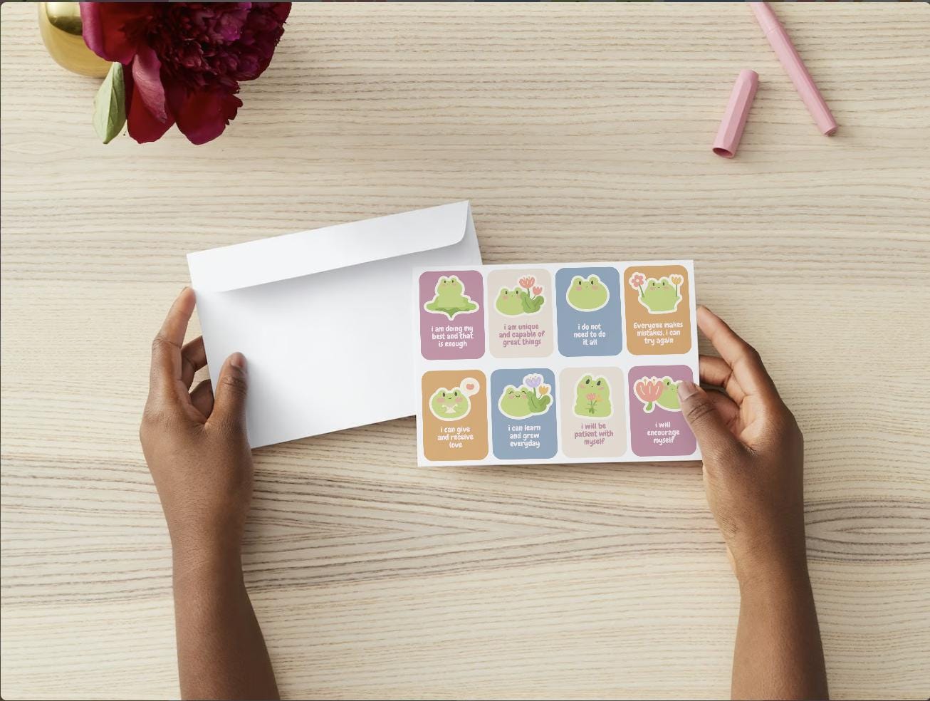 Frog Affirmation Flashcards: Self-compassion & Well-being (PDF) - Etsy