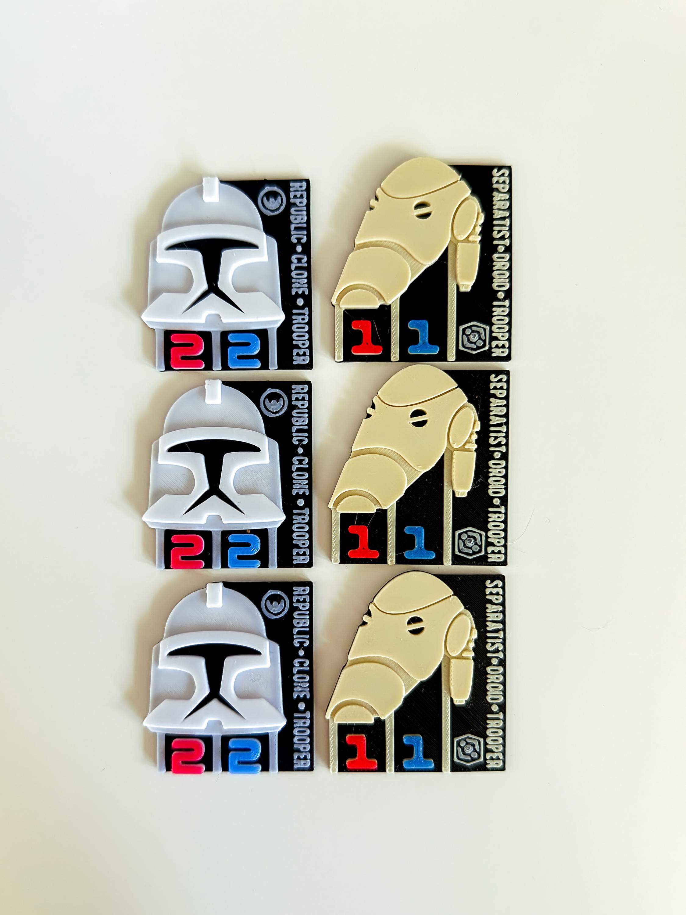 Star Wars Unlimited Clone Trooper and Battle Droid Tokens (set of 3 and ...