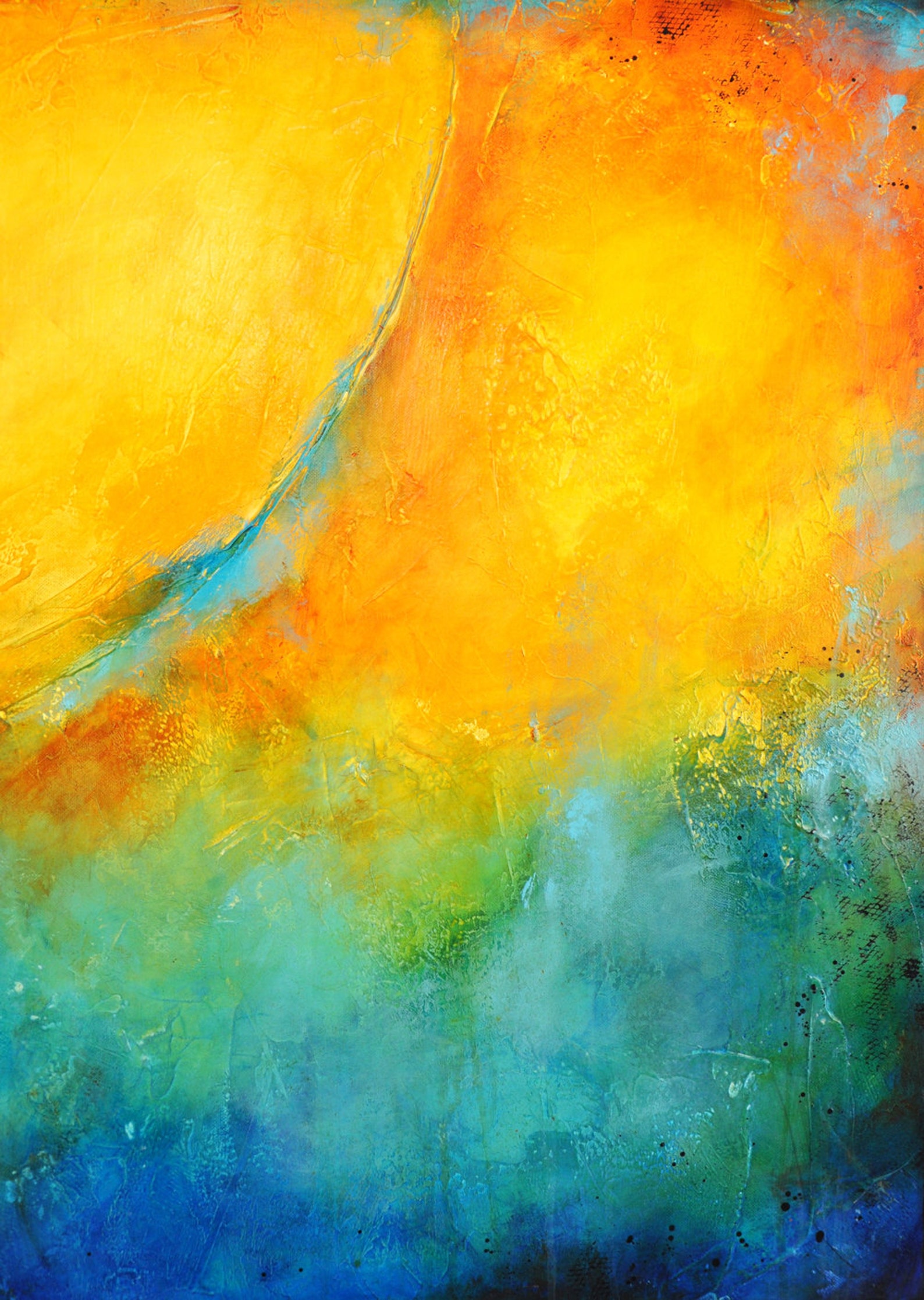 Color Splash - 30 X 30 - Abstract Acrylic Painting - Huge Contemporary ...