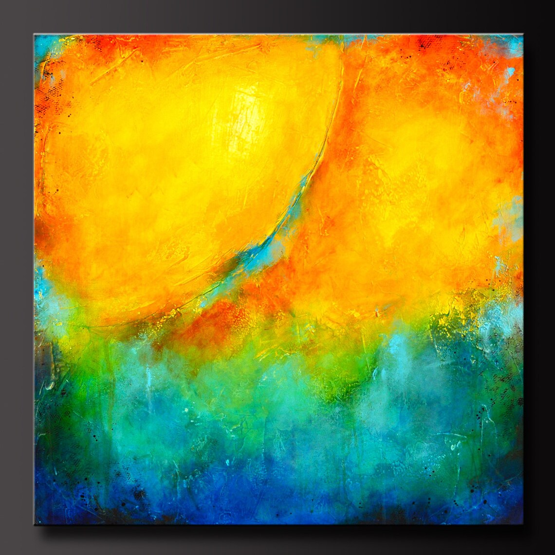 Color Splash 30 X 30 Abstract Acrylic Painting Huge Contemporary Wall ...