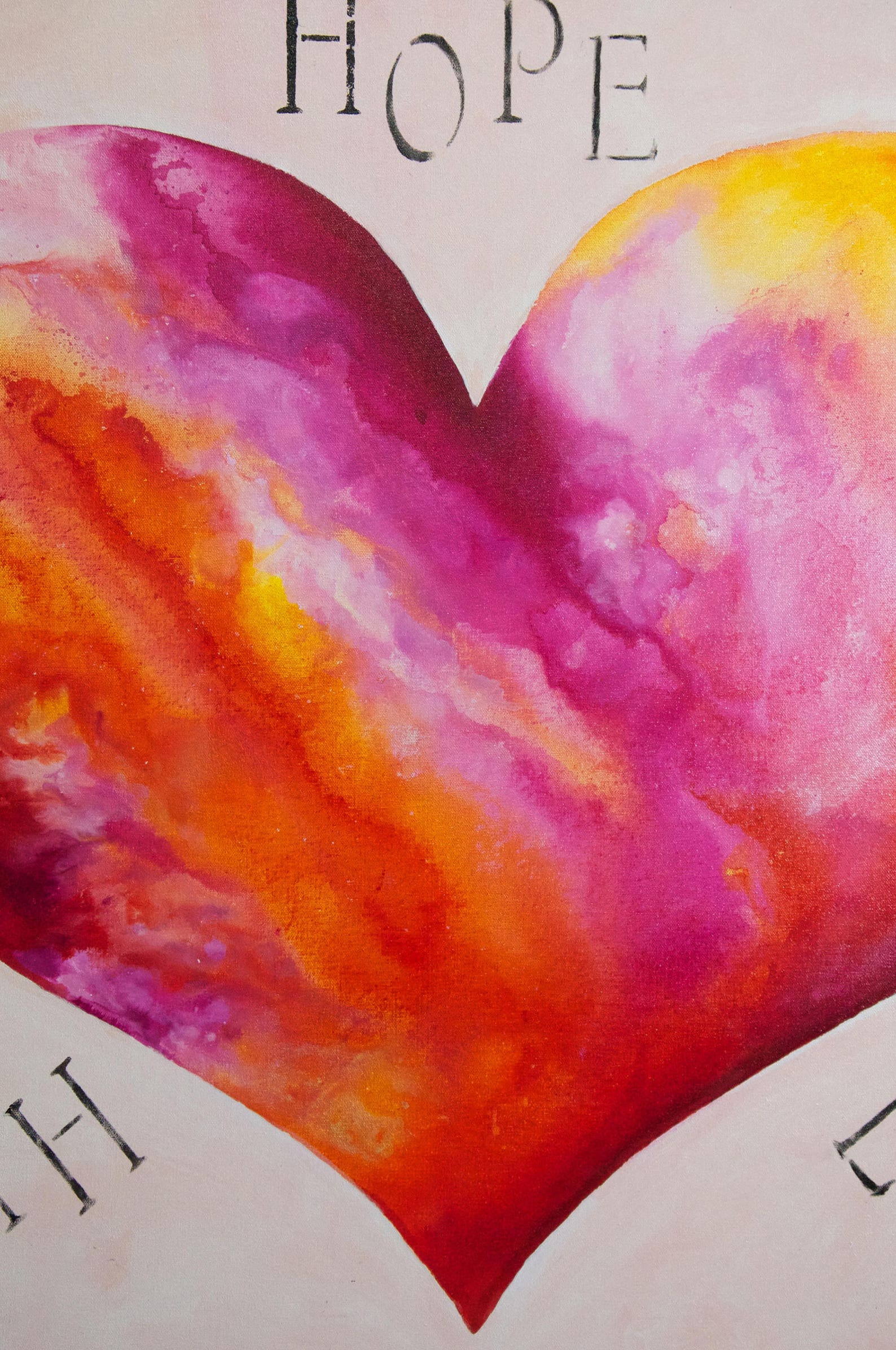 Hope Faith Love - 36x36 - Large Abstract Painting - Contemporary Wall ...