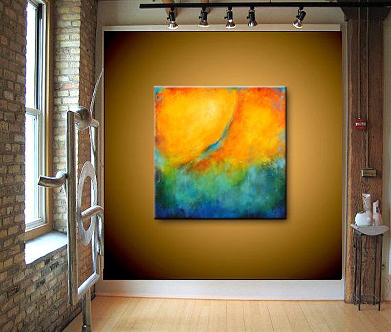 Color Splash - 30 X 30 - Abstract Acrylic Painting - Huge Contemporary ...
