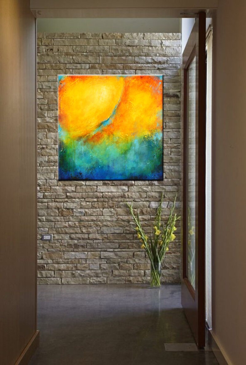Color Splash 30 X 30 Abstract Acrylic Painting Huge Contemporary Wall ...