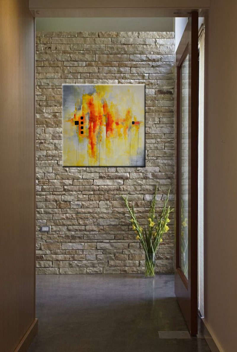 Resolution - 30 X 30 - Abstract Acrylic Painting - Huge - Contemporary ...
