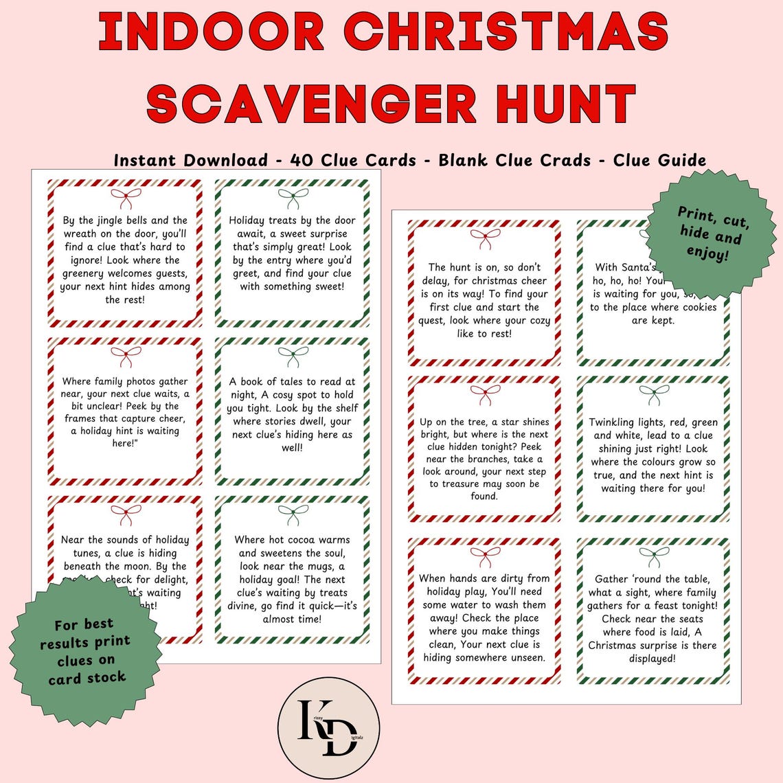 Christmas Scavenger Hunt for Kids, Christmas Activities for Teens ...