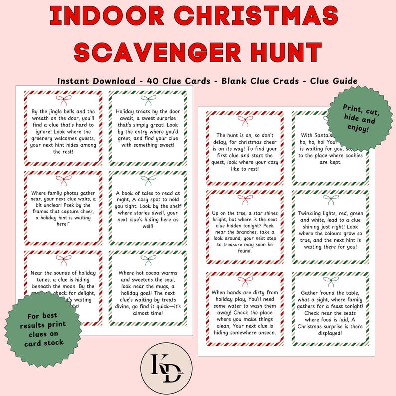 Christmas Scavenger Hunt for Kids, Christmas Activities for Teens ...