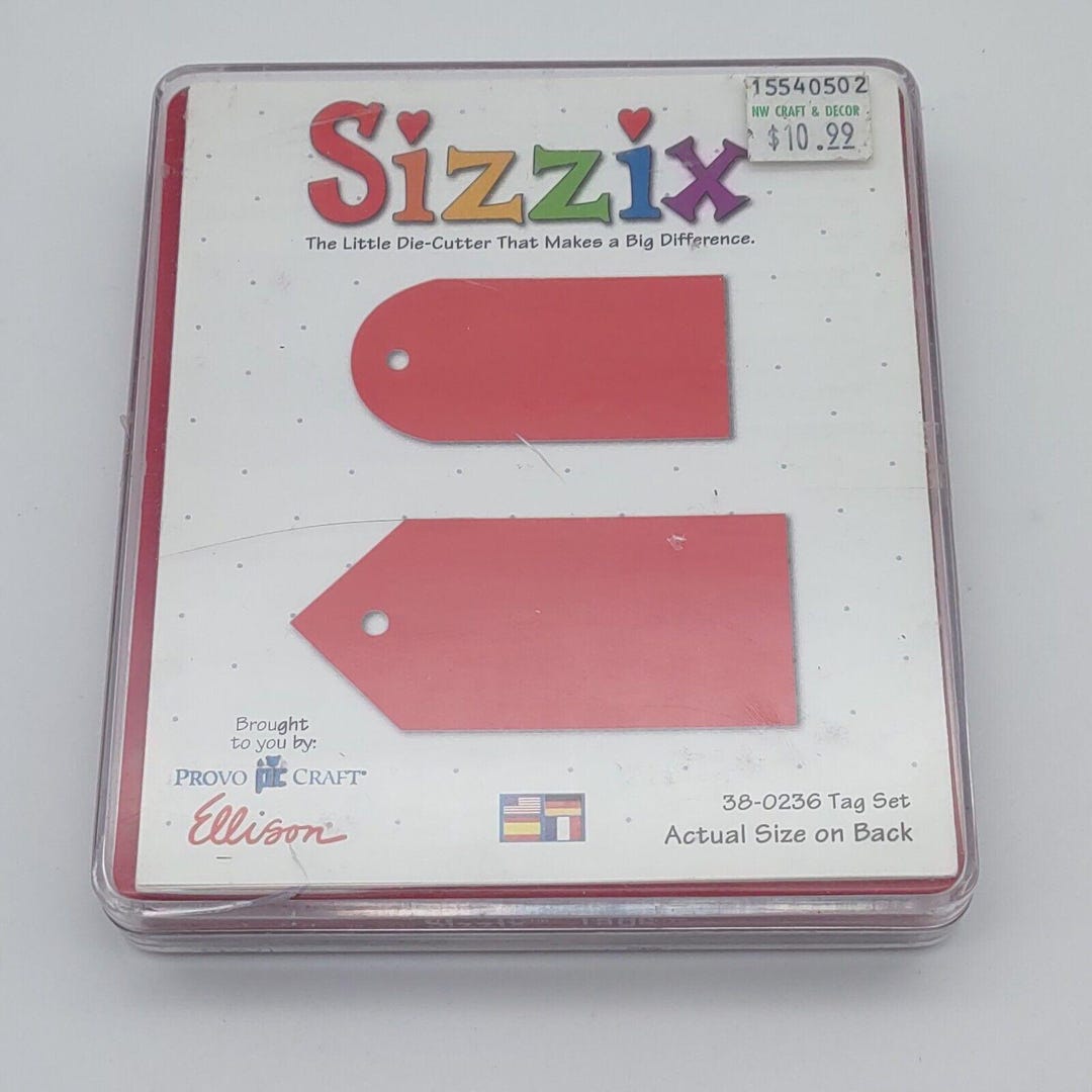 Sizzix Original Large Red Tag Set 38-0236 Scrapbooking Die Crafts Art ...
