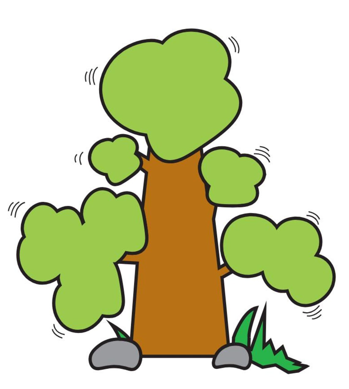 Tree Caricature Drawing SVG, Cartoon Tree SVG, Cute Tree Illustration ...