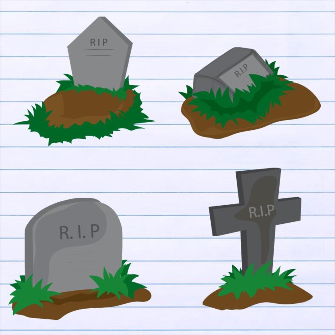 Tombstone Cartoon Drawing SVG, Caricature Gravestone Illustration ...