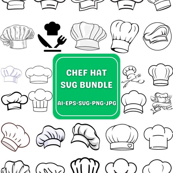 Kitchen Chef Hat Svg - Etsy