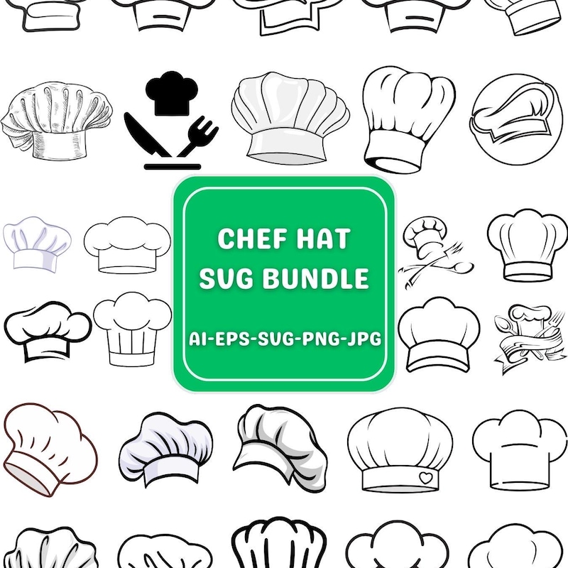 Kitchen Chef Hat Svg - Etsy