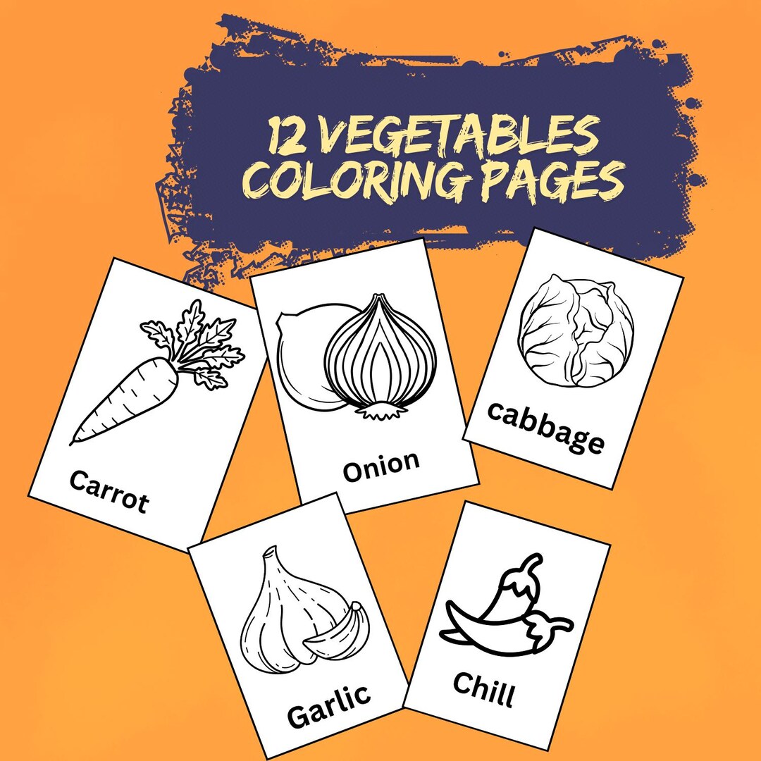 Vegetable Coloring Book for Kids, Vegetables Coloring Worksheet ...