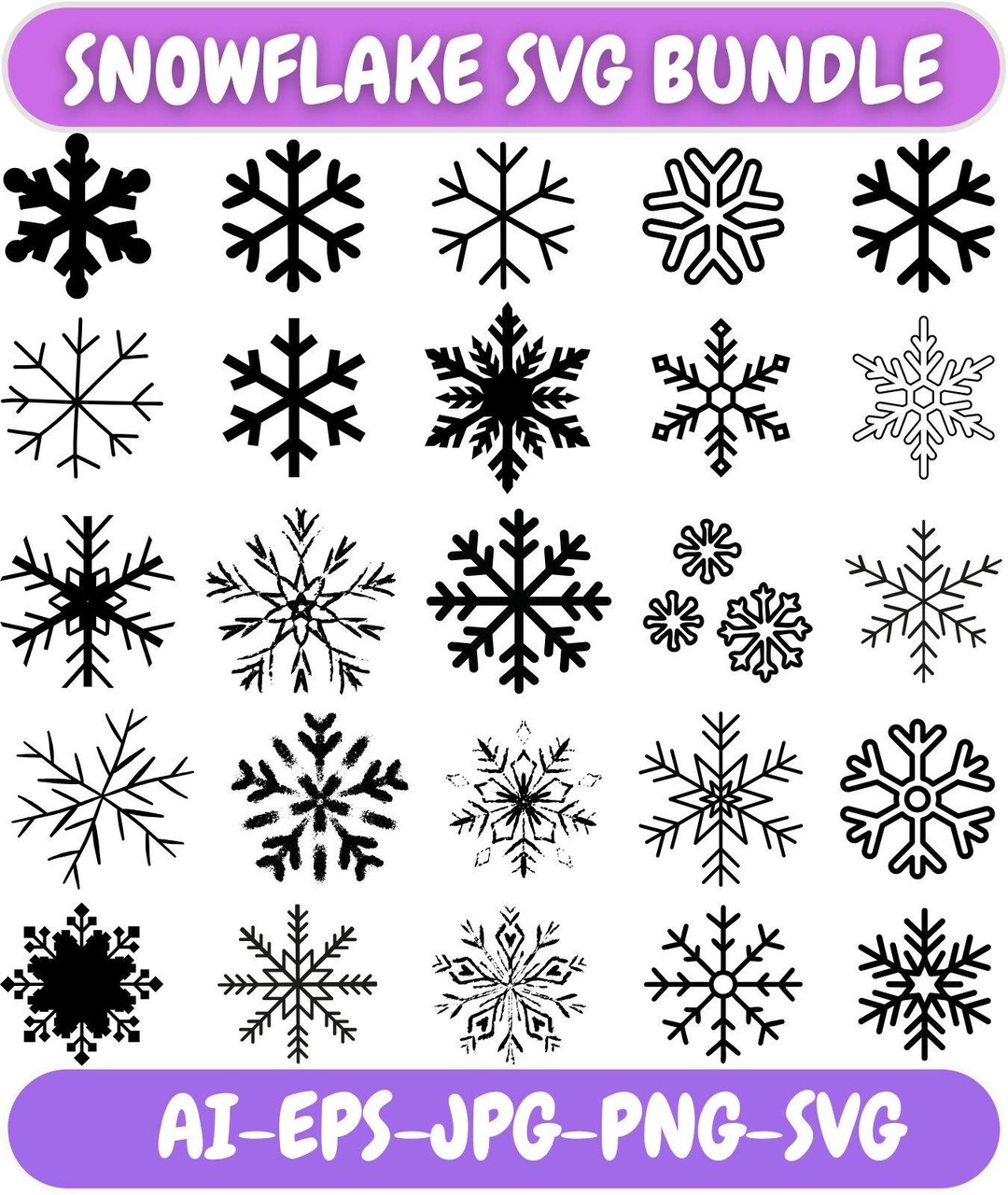 Snowflake SVG Bundle, Winter SVG Snowflake File, Cricut,silhouette,snow ...