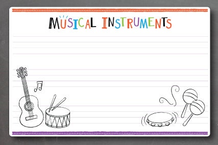Musical Instruments Placemat in Spanish OR French - Etsy