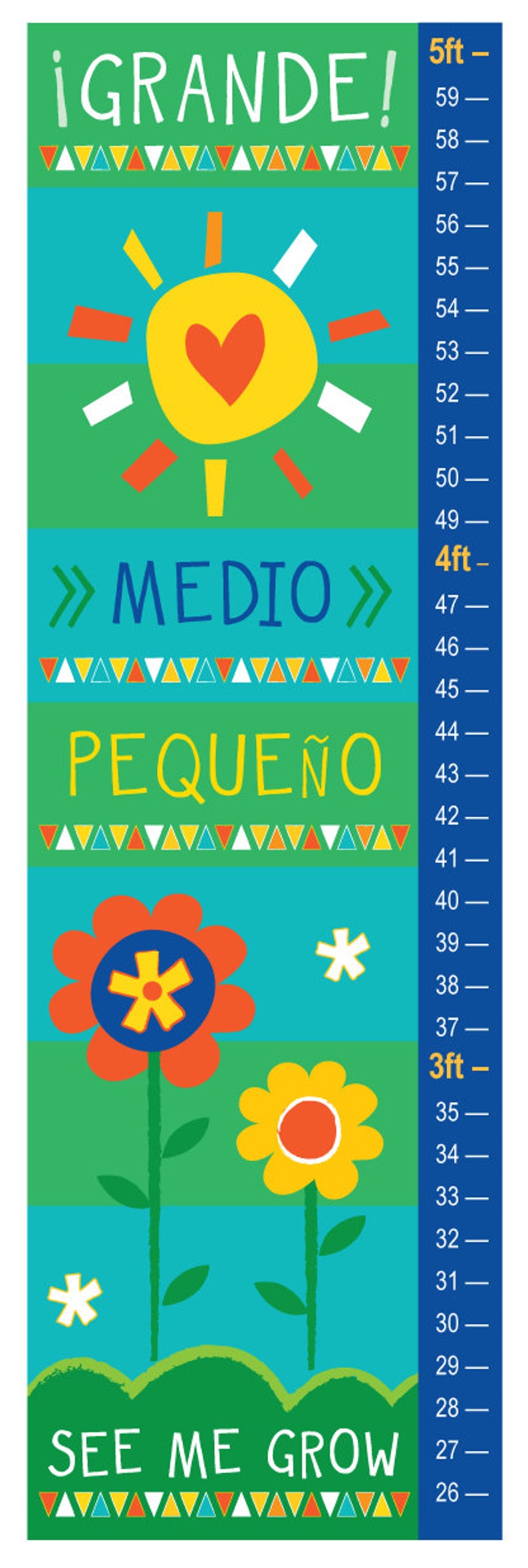 Kids Growth Chart in Spanish - Etsy