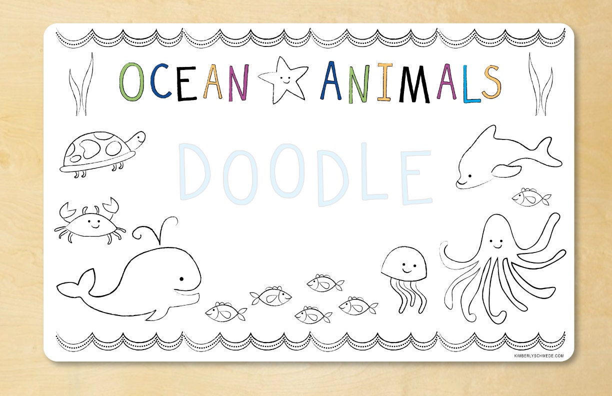Kids Spanish Ocean Friends Placemat - Etsy