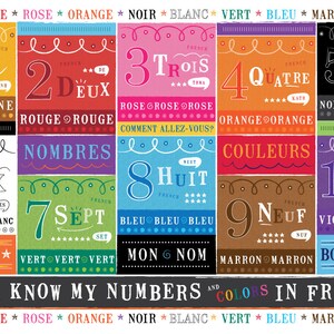 Kids French Number and Color Chart Placemat - Etsy
