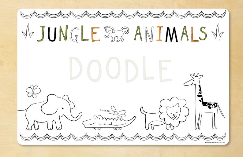 Kids Spanish Jungle Friends Placemat - Etsy