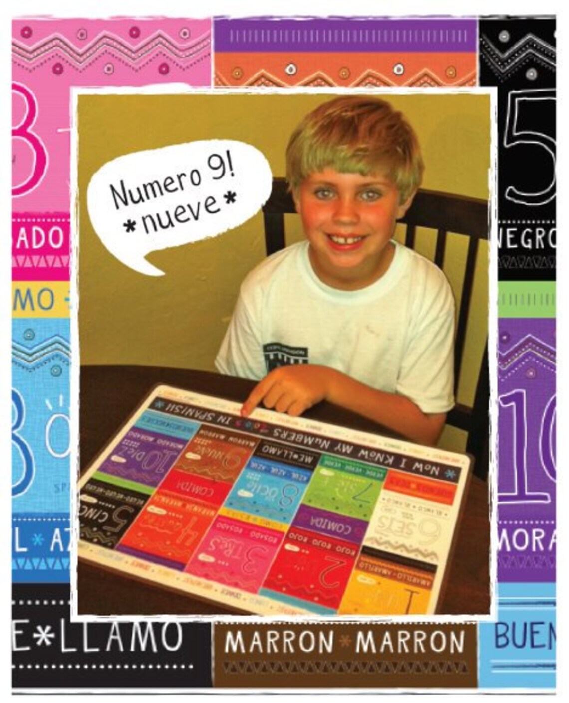 Kids Spanish Number and Color Chart Placemat - Etsy