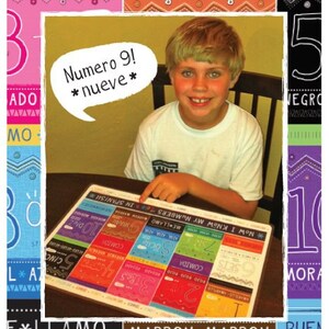 Kids Spanish Number and Color Chart Placemat - Etsy