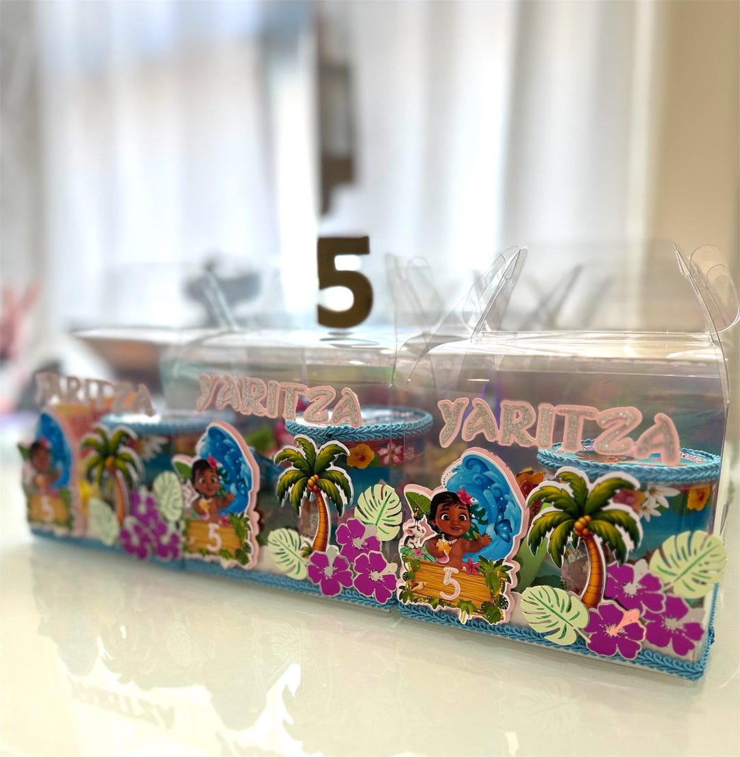 Moana Party Favor Boxes – Tropical Birthday Treat Boxes, Moana Goodie ...