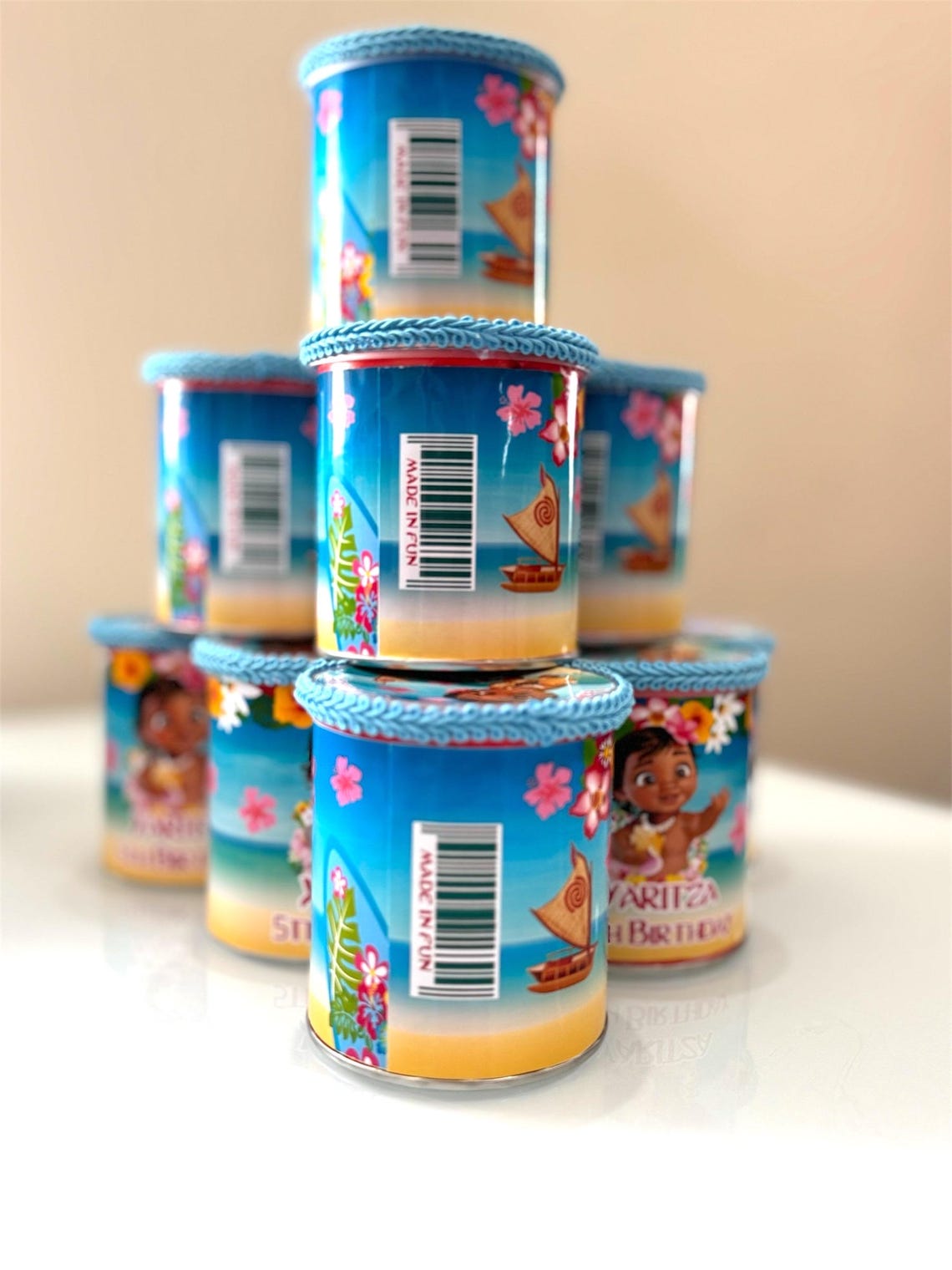 Moana Baby-themed Party Pringles Favor Tubs – Customised Tropical ...