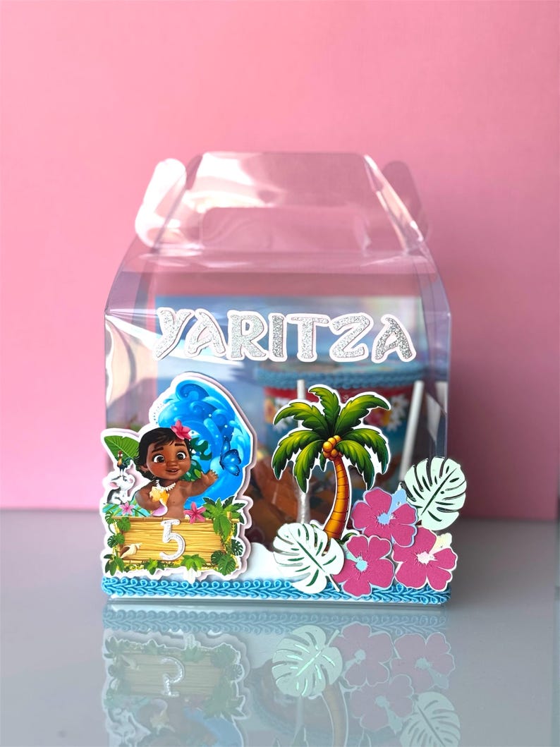 Moana Party Favor Boxes – Tropical Birthday Treat Boxes, Moana Goodie ...
