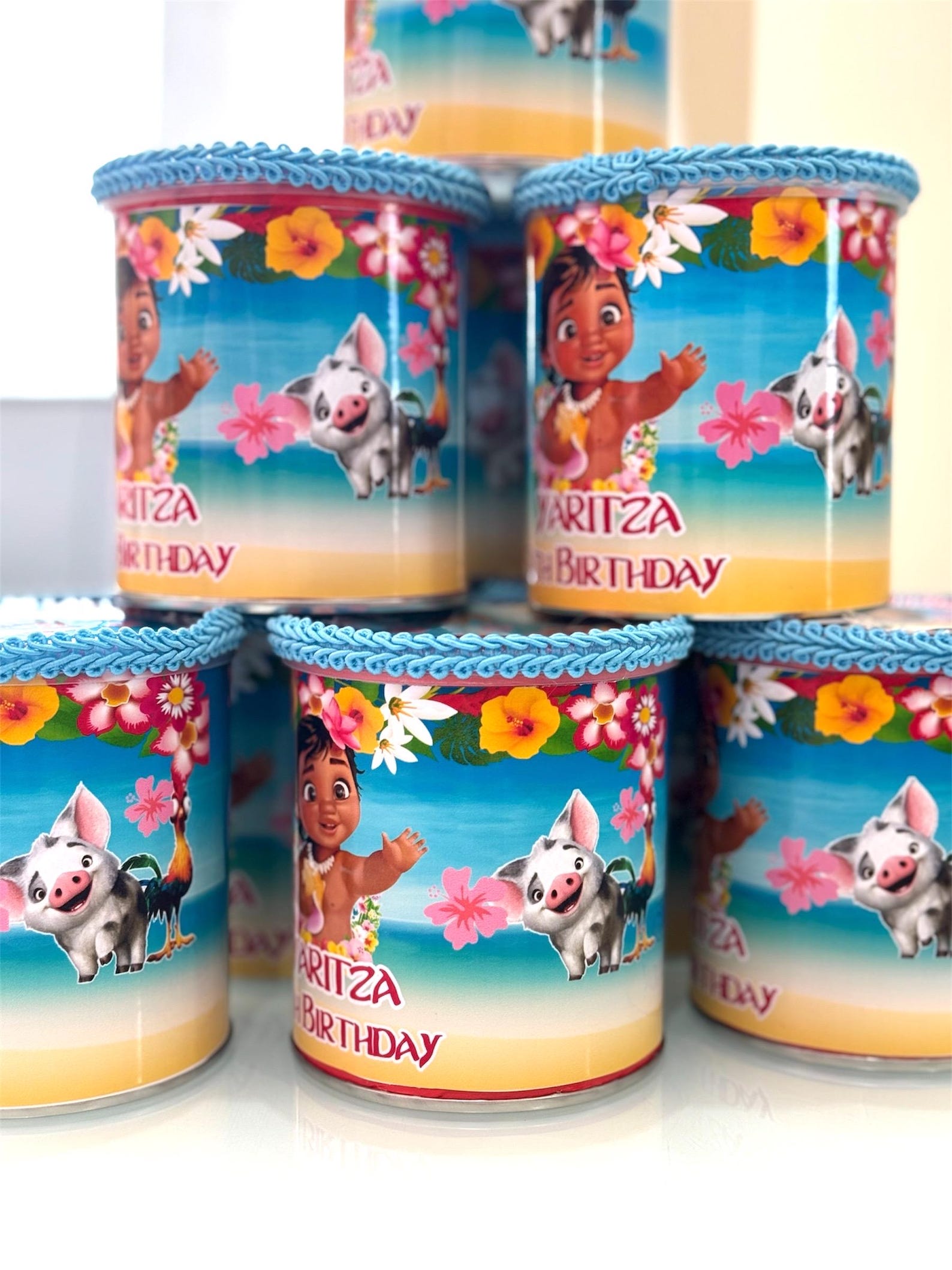Moana Baby-themed Party Pringles Favor Tubs – Customised Tropical ...