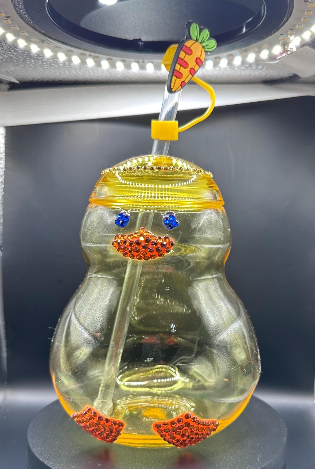 Duck Shaped Sipper Cup With a Little Bling and a Carrot Straw Topper - Etsy