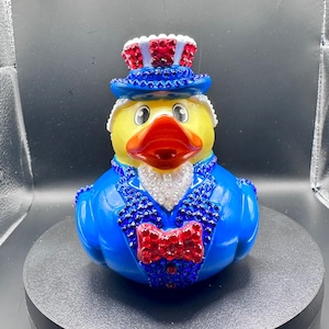 3" Bedazzled USA Patriotic Uncle Sam Duck - Etsy