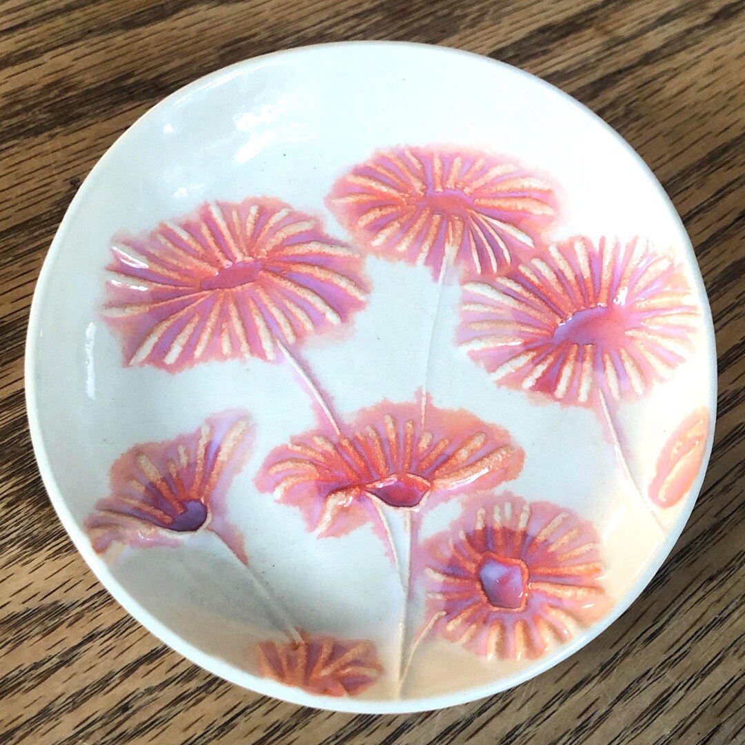 Handmade Ring Dish! Unique Hand Carved Daisies Design. Great for Rings ...