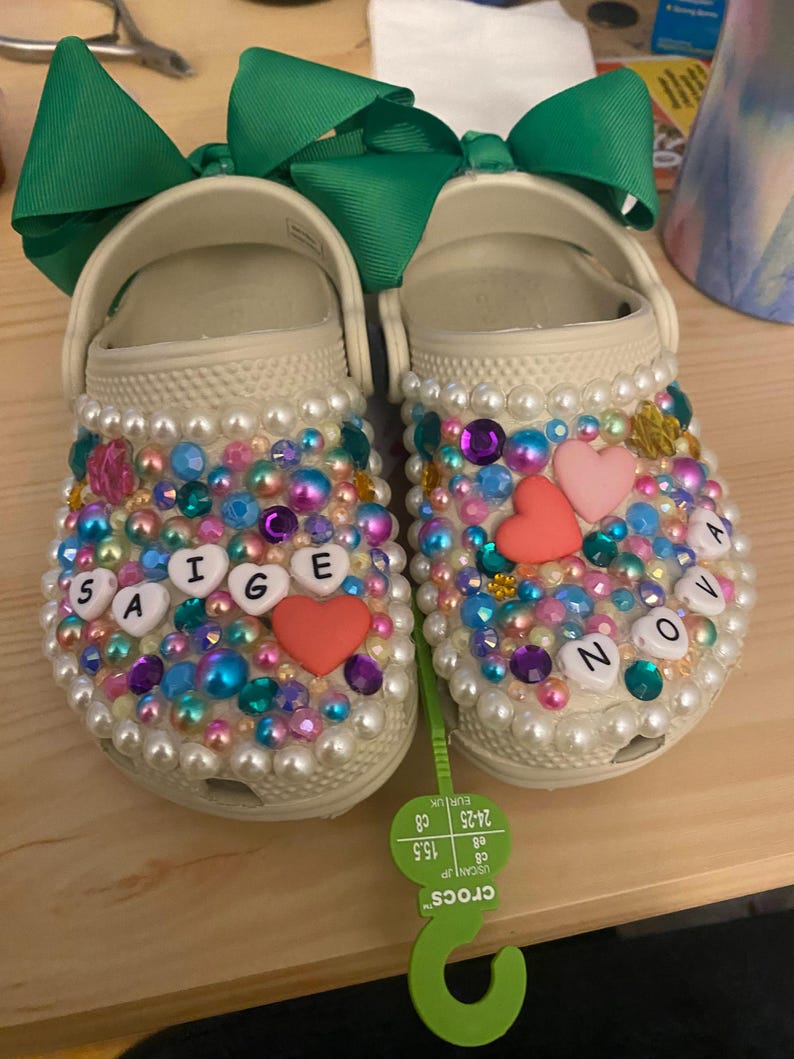 Custom Bedazzled Toddler Crocs | Sparkly Baby Shoes With Rhinestones ...