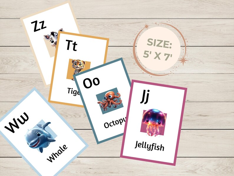 26 Alphabet Flash Cards, Letter Flashcards, Alphabet Printable Cards ...