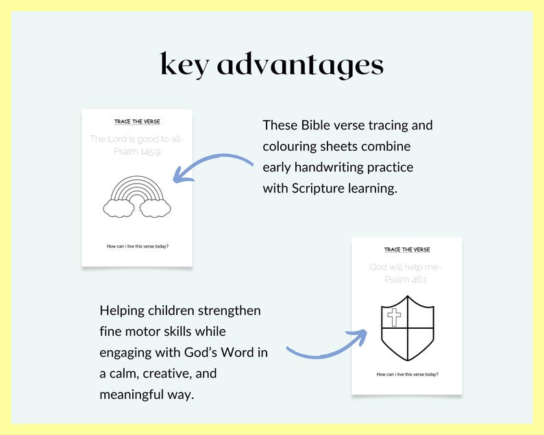 Bible Verse Tracing Worksheets for Kids, Christian Coloring Pages ...