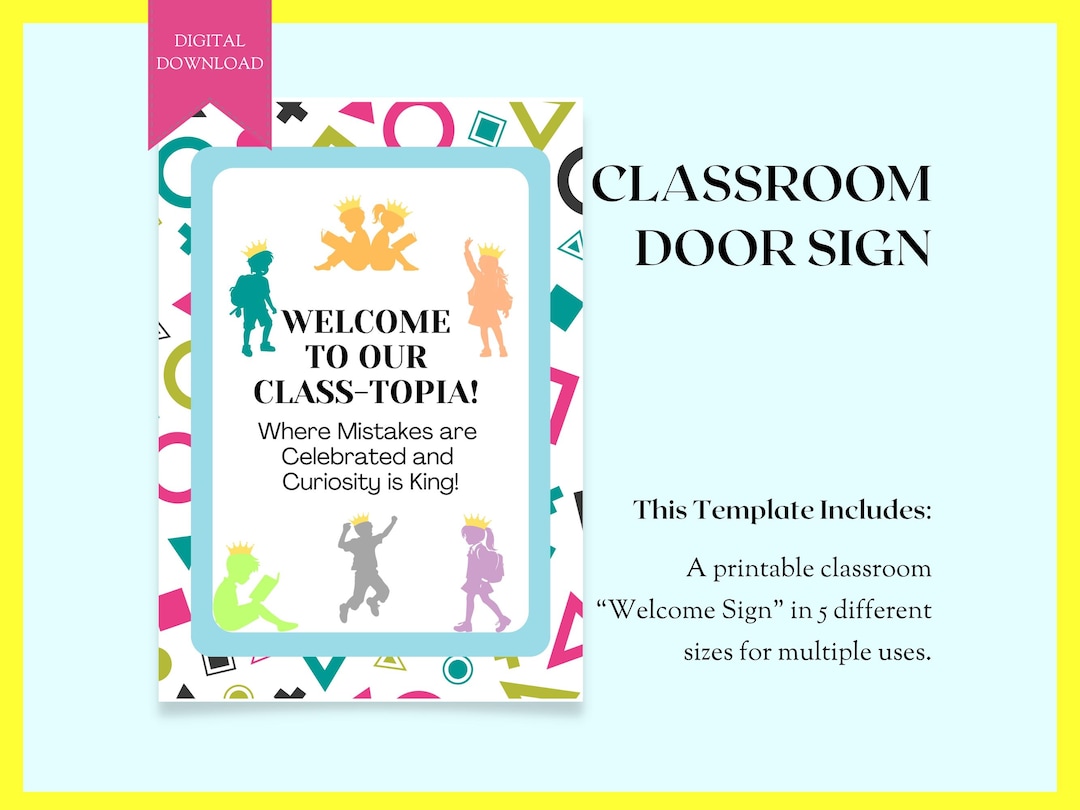 Classroom Welcome Door Sign | Classroom Decor & Signage for Teachers ...