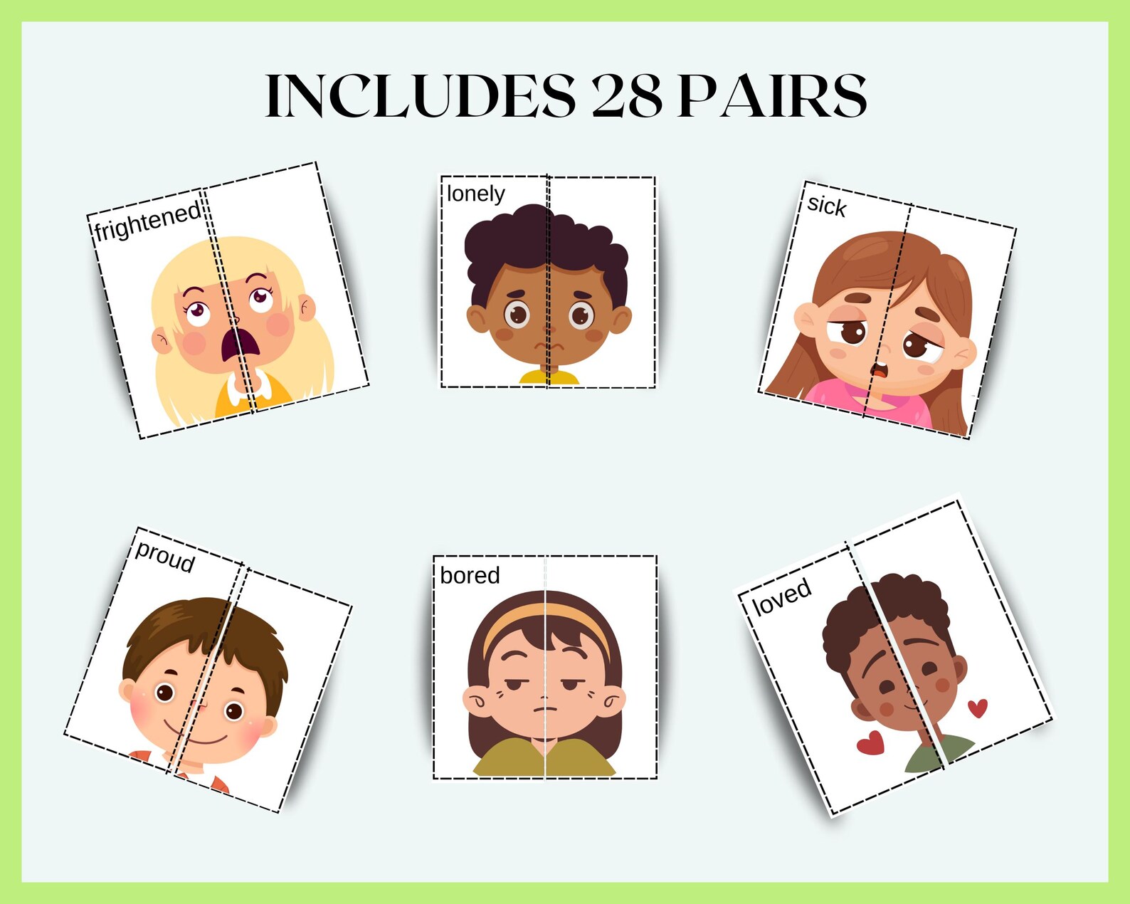 Emotion Matching Game, Spin and Match Activity, Feelings Recognition ...