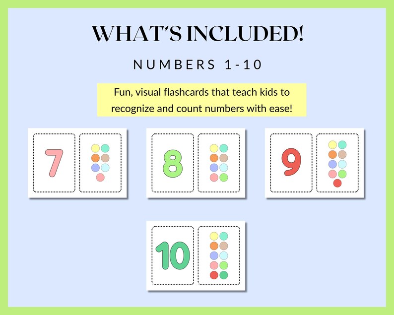 Flashcards for Kids, Numbers Flashcards, Preschool Numbers Game ...