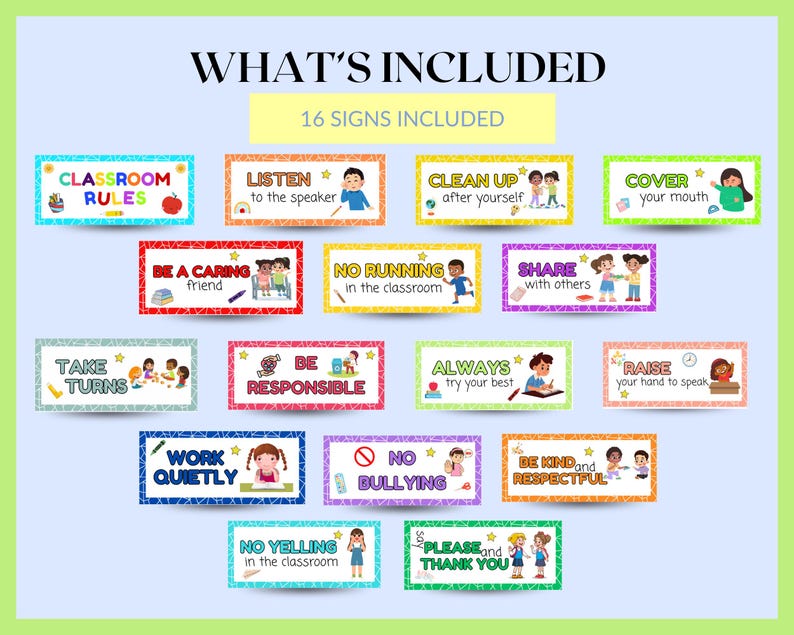 Classroom Rules Poster Printable, Classroom Decor, Teacher Resources ...