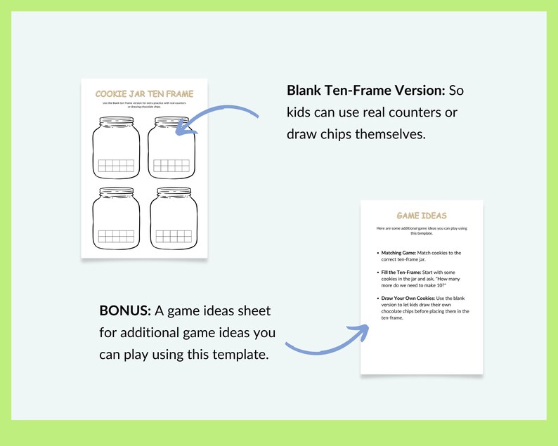 Ten Frame Counting Activity Printable, Cookie Jar Number Matching ...