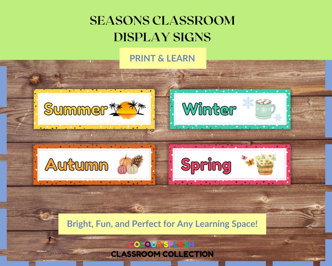 Classroom Poster, Four Seasons Educational Classroom Decor, Seasons of ...