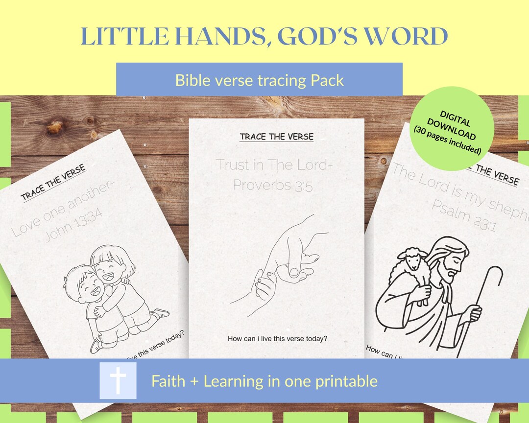 Bible Verse Tracing Worksheets for Kids, Christian Coloring Pages ...