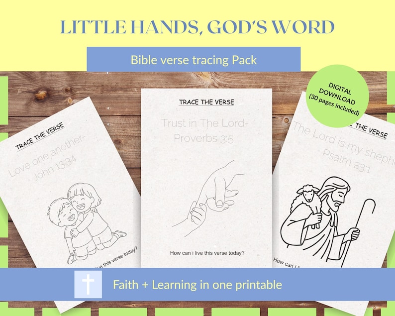 Bible Verse Tracing Worksheets for Kids, Christian Coloring Pages ...