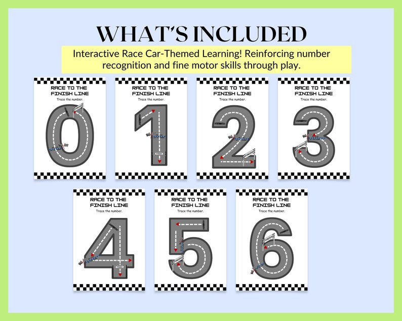 Number Tracing Worksheets 0-9, Printable Car Theme Math Center, Fine ...
