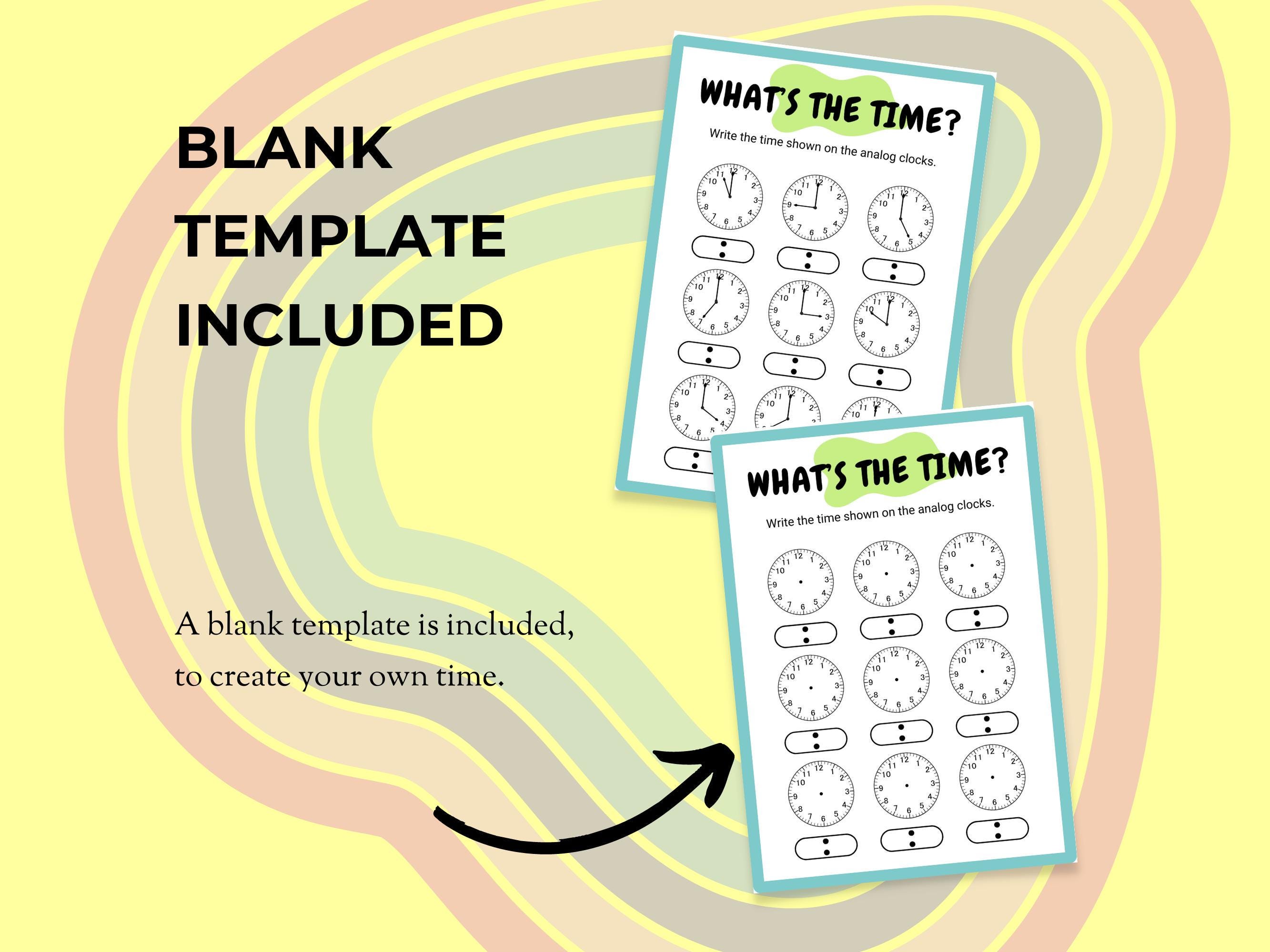 Telling Time, What's the Time Printable Worksheets, What Time is It ...