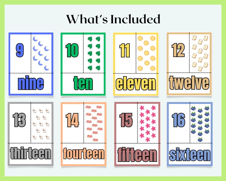 Number Flashcards for Kids | Numbers 1-20 | Montessori Counting ...