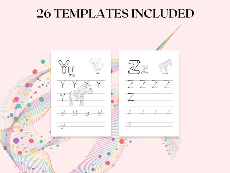 26 Letter Tracing Worksheets ABC Tracing, Alphabet Writing Sheets ...