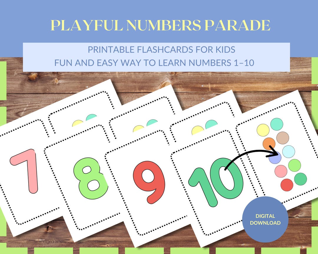 Flashcards for Kids, Numbers Flashcards, Preschool Numbers Game ...