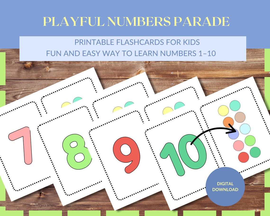 Flashcards for Kids, Numbers Flashcards, Preschool Numbers Game ...