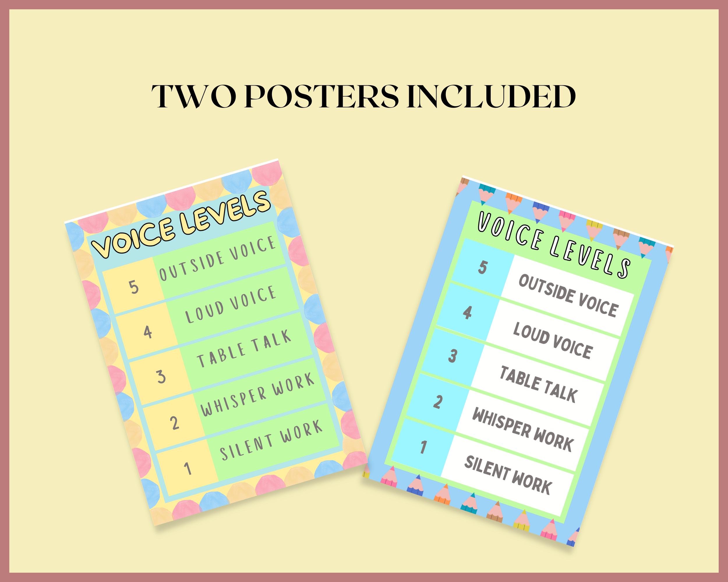 Voice Level Poster, Classroom Poster Printable, Posters for Teachers ...